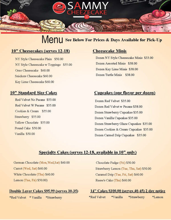 Delicious Cheesecakes, Cakes, Birthday Cakes, and Cupcakes.